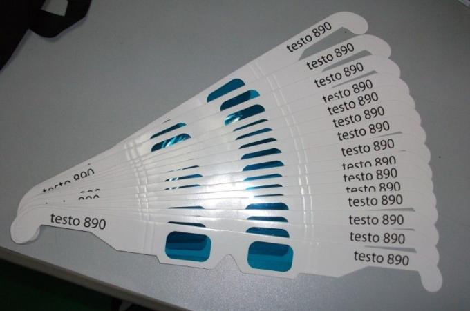 3D Red Decoder Glasses With Paper Frame , Disposable 3D Glasses
