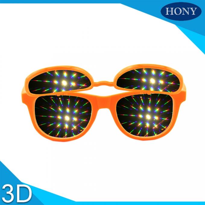 Custom Logo Flip Up Double Light Diffraction Glasses Eco - Friendly