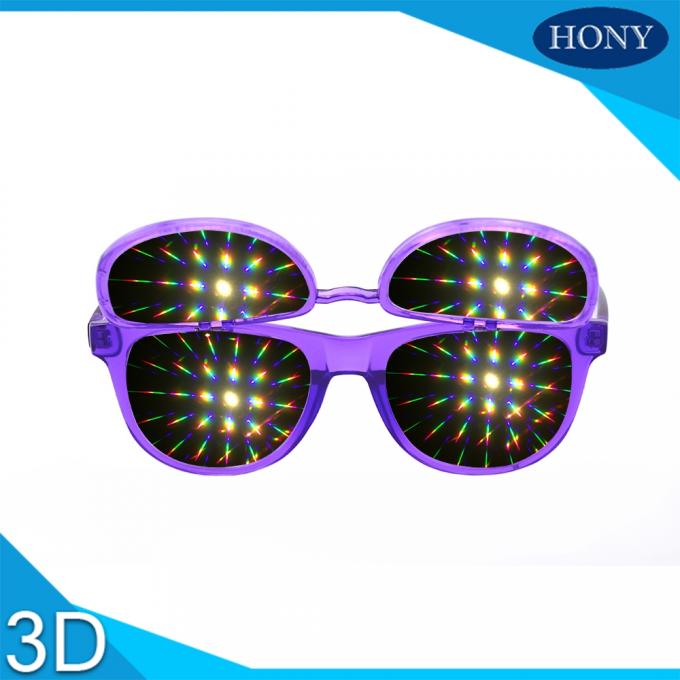 Amazing light 3D Diffraction Glasses flip up double lens 3d firework glasses