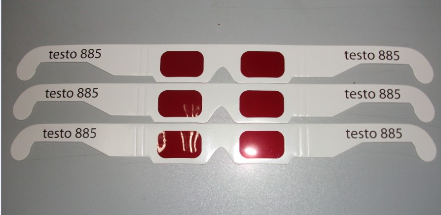 3D Red Decoder Glasses With Paper Frame , Disposable 3D Glasses