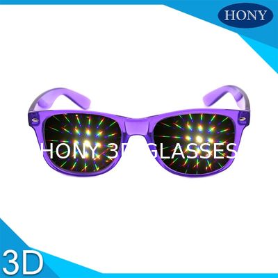 1.0 mm PVC colored frame 3d effect fireworks glasses diffraction OEM